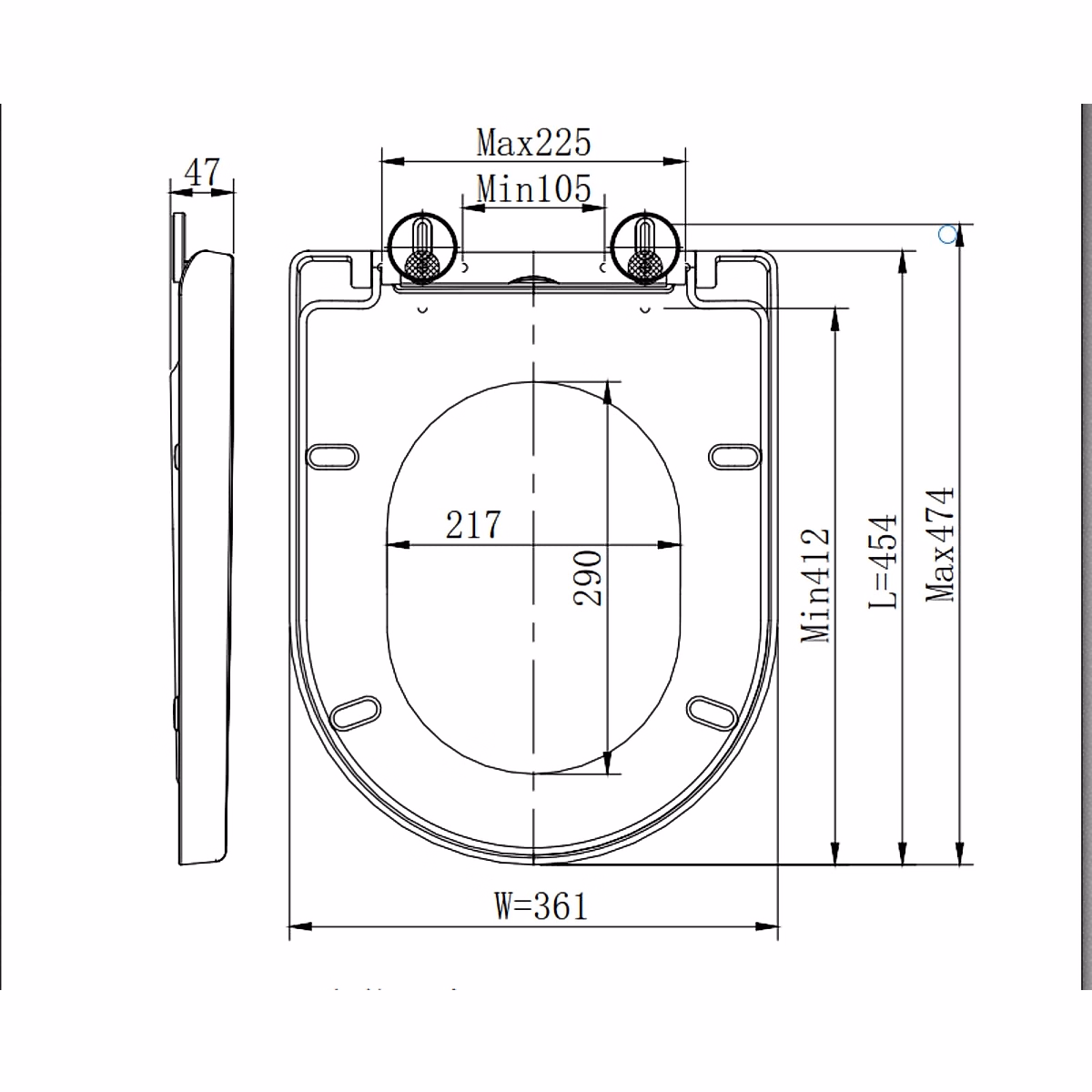 SADALAK Soft Close Quick Release Toilet Seat Elongated- Heavy Duty Adjustable Stainless Hinges, D/U Shape Toilet Seats Cover for Easy Cleaning & Simple Top Fixing - White Toilet Lid
