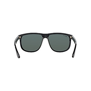 Ray-Ban RB4147 Boyfriend Sunglasses + Vision Group Accessories Bundle (Black/Dark Green Polarized (601/58),60) for unisex-adult