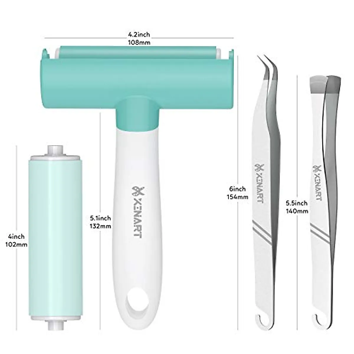Xinart Brayer Rollers & Mat Remover Tool Set for Cricut/Silhouette/Brother Crafting, Reusable Sticky Lint Rollers Tool for Clothes/T-Shirts Heat Transfer Projects…