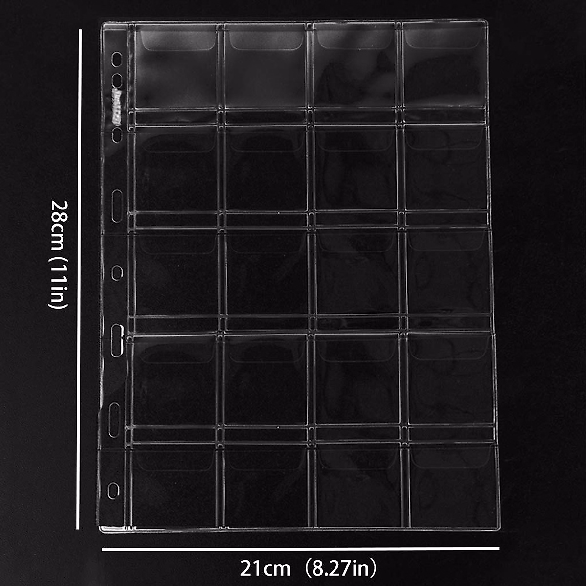 200 Pockets Coin Binders Pages - 1.77 inch Holders 10 pcs Loose-Leaf Sheets Acid-Free Collection Holders for Medallion Coin Stamp Currency Collecting Supplies 45x45 mm / 1.77x1.77 inch CS03220