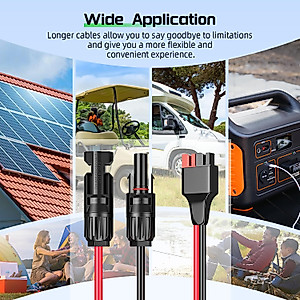 Bateria Power 10FT 10AWG Solar Panel Cable Connector to Anderson Adapter Compatible with Anderson Generator Power Station, for Goal Zero Yeti Portable Outdoor Camping (3M Vertical)