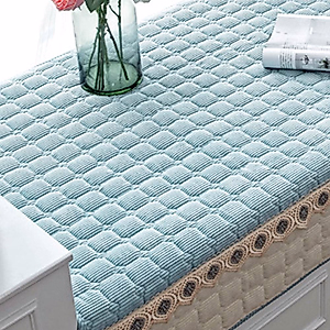 JeogYong Bay Window Cushion Seat Indoor, Farmhouse Window Seat Cushions Indoor for Bedroom, Non Slip Pads/Bay Window Sill Bench Cushions, 27.55 x 59.05 inches, Sky Blue