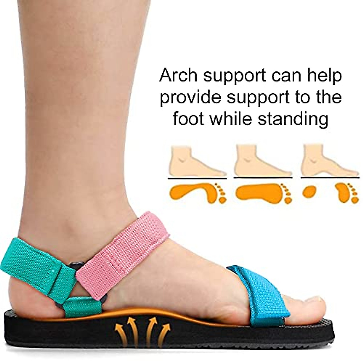 ALEADER Comfortable Summer Sandals for Women, Original Sport Sandals for Water, Beach, Walking Shoes, Rainbow, 11 US