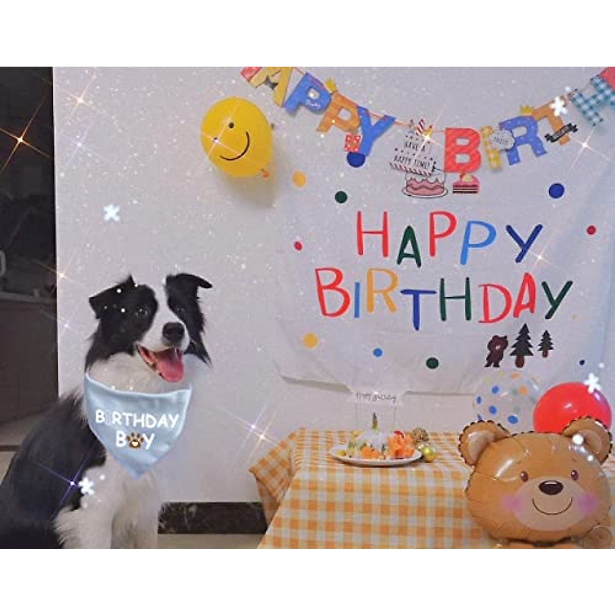 Dog Birthday Bandana Dog Birthday Boy Girl Dog Birthday Supplies for Small Medium Large Pet（Small）
