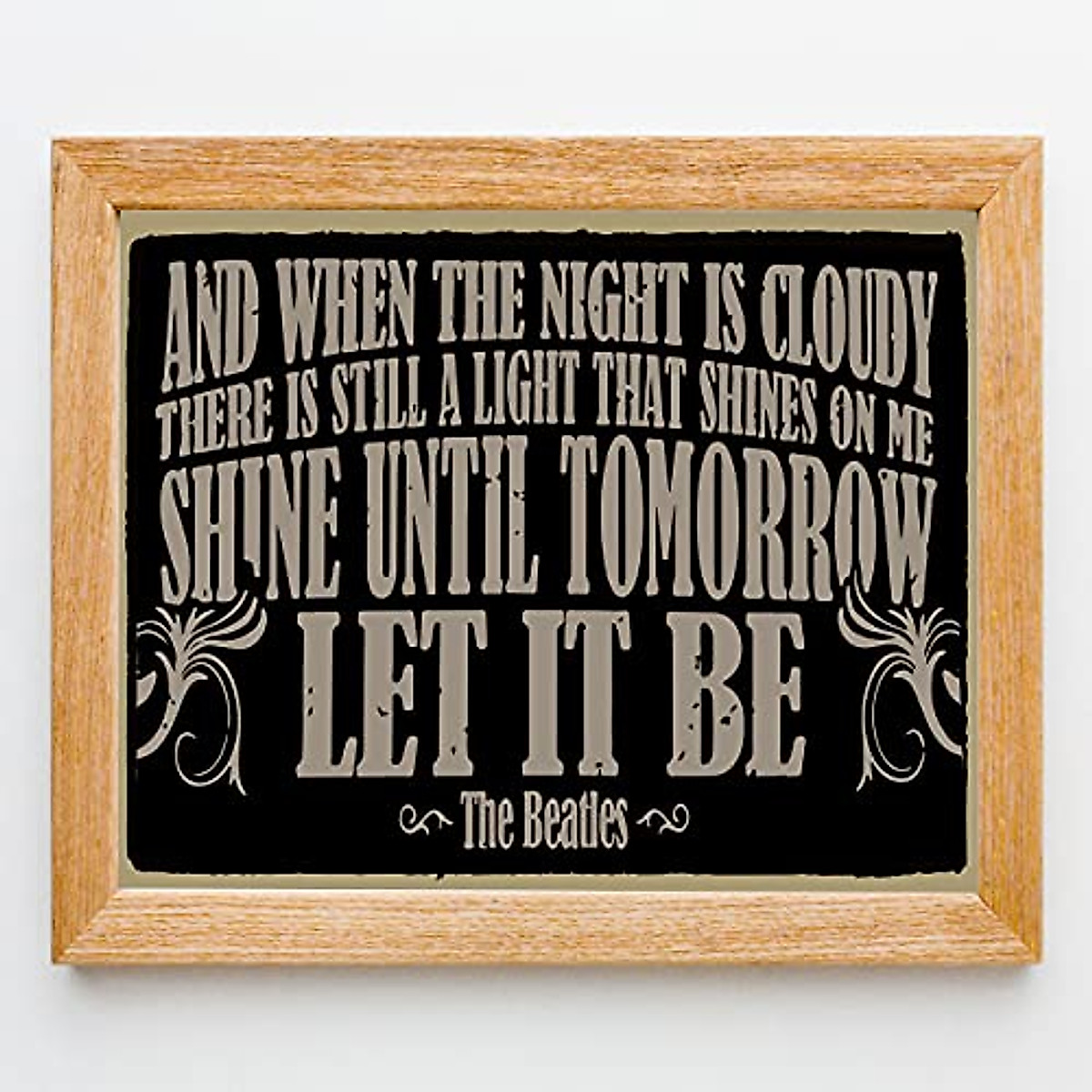 The Beatles-"Let It Be" Song Lyrics Art -10 x 8" Vintage Replica Sign Print-Ready to Frame. Retro Music Decor for Home-Office-Studio-Cave! Perfect Gift for Beatles Fans! Printed on Photo Paper.