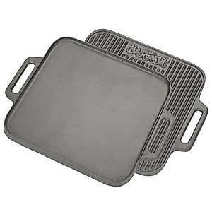 Bayou Classic 7442 14 Square Cast Iron Reversible Griddle by Bayou Classic