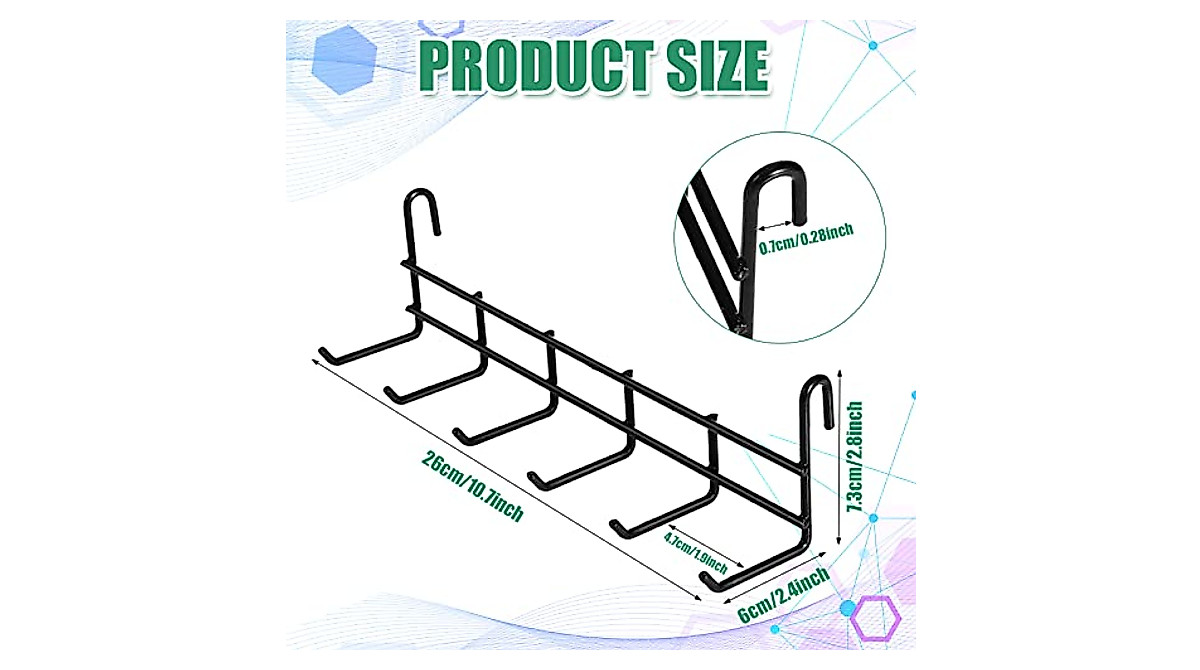 Coume 4 Pack Metal Grid Hooks for Wall Storage