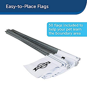PetSafe Boundary Flags (Bundle of 50), For Use with PetSafe's Dog and Cat In-Ground Fences and Wireless Fences - From the Parent Company of INVISIBLE FENCE Brand, White, 3"x2.5" flags