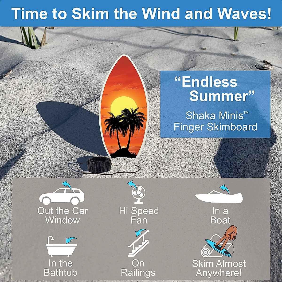 Shaka Minis Finger Skimboard | Finger Surfboard - Skim and Surf The Wind, Waves and Almost Anywhere (Endless Summer)