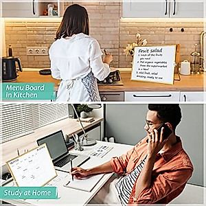 White Board, Jorking Dry Erase Calendar 16’’x12” Magnetic Desktop Whiteboard with Stand, Monthly whiteboard for wall Portable Double-Sided Dry Erase Board for Kitchen, Office, School, Gift idea,Golden