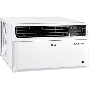 LG 9,500 BTU Dual Inverter Smart Window Air Conditioner, Cools 450 Sq. Ft., Ultra Quiet Operation, Up to 15% More Energy Savings, ENERGY STAR®, works with LG ThinQ, Amazon Alexa and Hey Google, 115V
