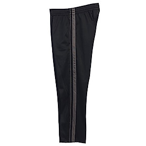 Gioberti Mens Athletic Track Pants, Black Charcoal, Large