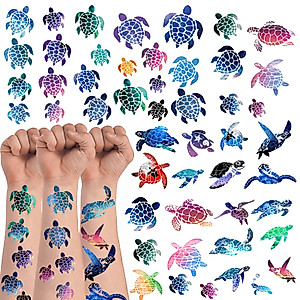 Turtle Temporary Tattoos,20 Sheets 172 Pieces Turtle Themed Tattoos Stickers Party Decoration Supplies favors Body Art for Kids Adults