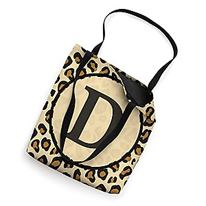 monogram name initial letter D cheetah skin print pattern Tote Bag
