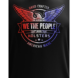 We The People Holsters - WTP Holsters Distressed Flag Logo - American Eagle Shirt - Long Sleeve T Shirt - American Eagle Shirt for Men - American Flag Patriotic Shirt - Black - XL