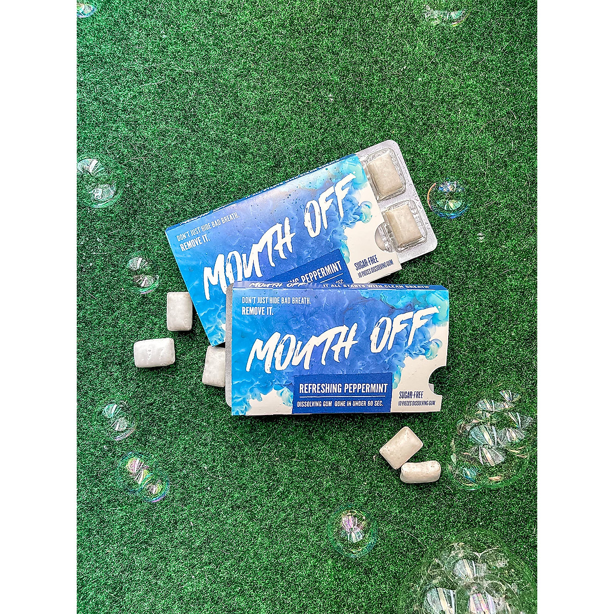 Mouth Off Breath Freshening Fast Dissolving Sugar-Free Gum, Refreshing Peppermint