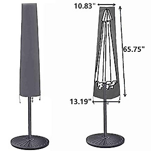 Garden Balsam Umbrella Cover for 6ft to 9ft Patio Umbrellas, Waterproof and Durable Market Umbrella Cover with Zipper and Rod