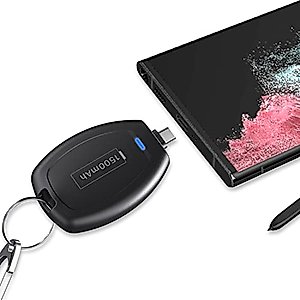 SHENMZ Mini Keychain Portable Charger for Type-C, 1500mAh Power Emergency Pod, Portable Keychain Phone Charger for Samsung Galaxy S21/S20/S10/S9,Note 20/10/9,Moto,LG,Google Pixel,Android Phones et