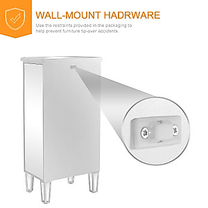 VINGLI VNGLI Mirrored Dresser 5 Drawers Modern Chest, Mirrored Chest of Drawers, Glass Dresser for Bedroom, Dressing Room, Living Room, Silver