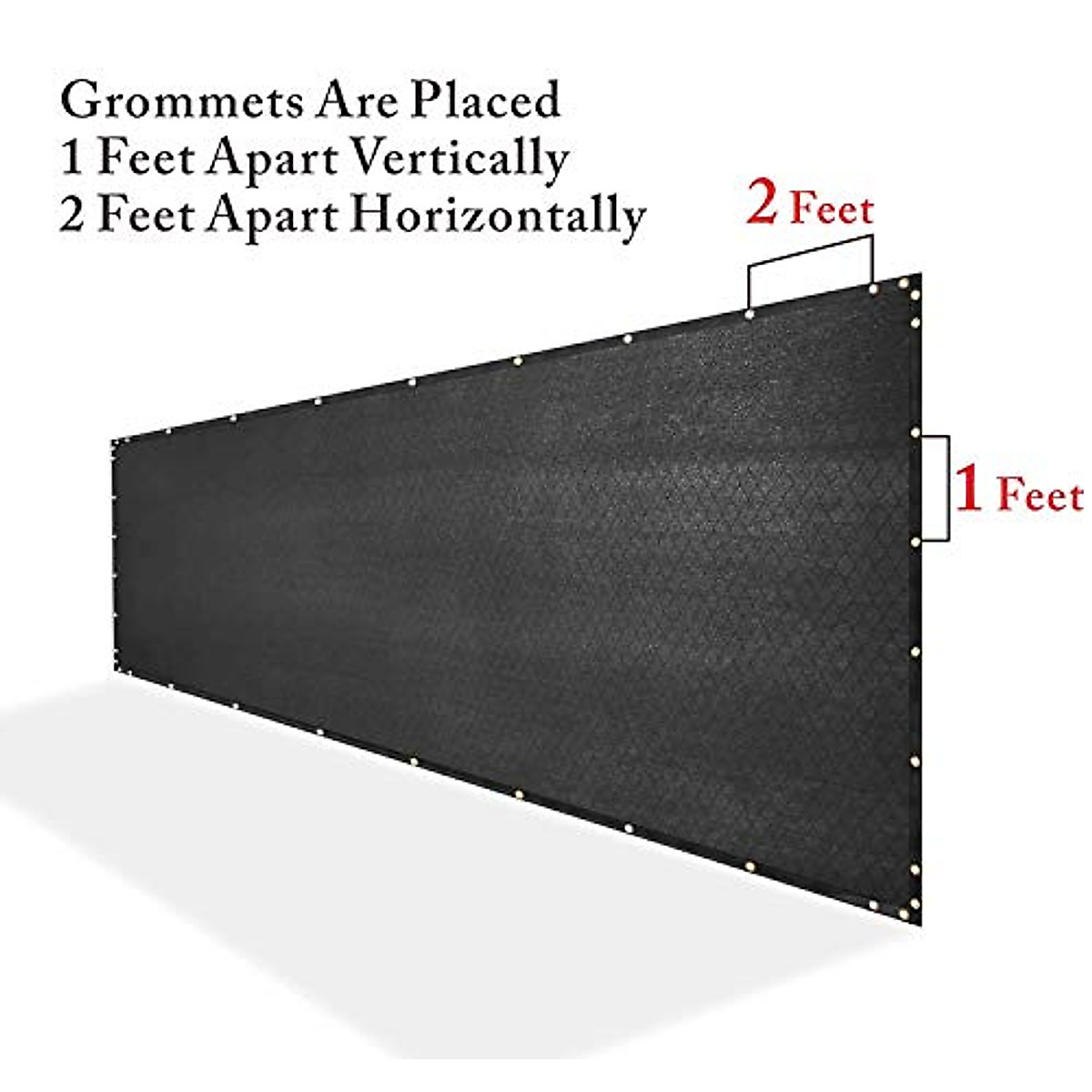 Royal Shade 4' x 50' Black Fence Privacy Screen Windscreen Cover Netting Mesh Fabric Cloth - Cable Zip Ties Included - WE Make Custom Size