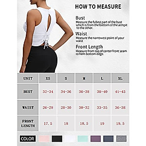 VOOVEEYA Ruched Workout Tops for Women Open Back - Going out Crop Tops Backless Yoga Tops Tie Back（White-L）