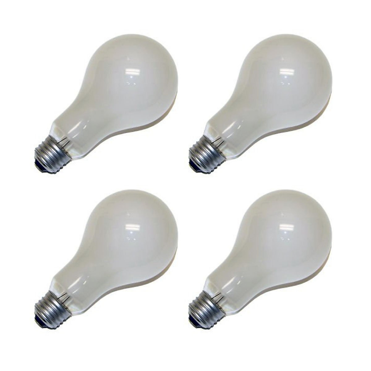 EIKO ECA 120V/250W Inside Frosted A-23 E26 Base Photoflood Bulb (Four Pack)
