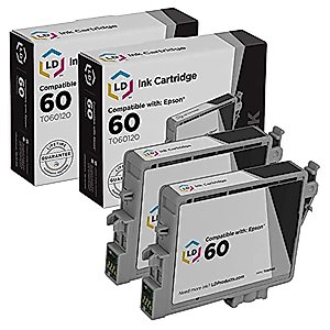 LD Remanufactured Ink Cartridge Replacements for Epson 60 T0601 (Black, 2-Pack)