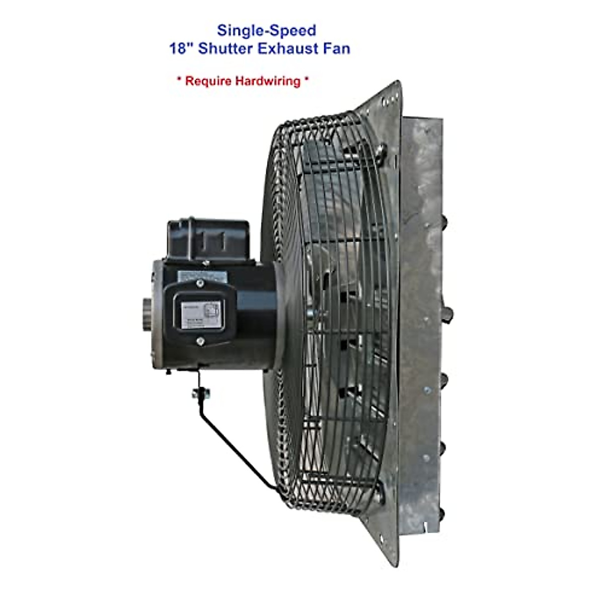 iLiving - 18" Wall Mounted Shutter Exhaust Fan - Automatic Shutter - Single Speed - Vent Fan For Home Attic, Shed, or Garage Ventilation, 3852 CFM, 5800 SQF Coverage Area, Silver (ILG8SF18S)