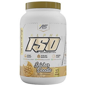 Alpha Supps ISO, Low Carb 100% Whey Protein Isolate Powder, 25 Grams Per Serving, Helps Support Muscle Growth, Low Sugar and Gluten Free (Snicker Doodle, 2 lb)
