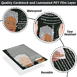 9 Pieces Black History Posters African American Inspirational Wall Art 16x11inch Posters for Middle School and High School Classroom Library Office or History Classroom Decorations or Homeschool