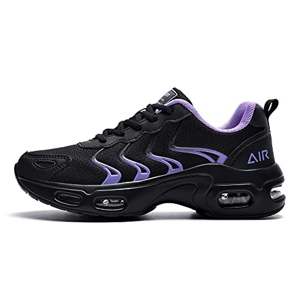 B BEASUR Air Shoes for Women Athletic Sports Workout Gym Tennis Running Sneakers Size 9 - Black/Purple