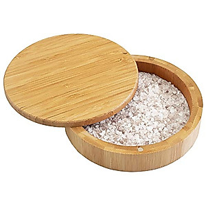 Totally Bamboo Barkeeper's Salt Box, Margarita Salt Rimmer for Cocktail Drinks, Home Bar Accessory with Magnetic Swivel Lid
