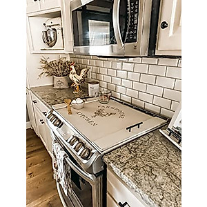 Josephine Thomas Home Noodle Board Distressed Ivory Farmhouse Kitchen - Stove Cover
