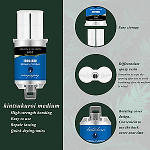 Kintsugi Repair Kit Gold, Japanese Kintsugi Kit to Improve Your Ceramic, Repair Your Meaningful Pottery with Gold Powder Glue, Perfect for Beginners Restoring Meaningful Gifts