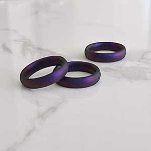 Knot Theory Cosmic Silicone Ring for Women - Breathable Comfort Fit 4mm Wedding Band Size 11 February Birthstone