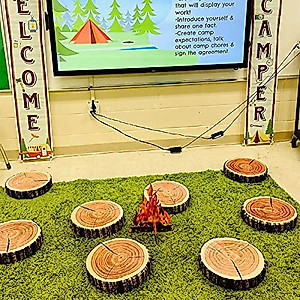 HYSEAS Decorative Round Throw Pillow, 3D Digital Print Comfortable Kids Funny Cute Wood Log Pillow Circle Seating Floor Cushion for Home, Couch, Sofa, Bedroom, Living Room Decor, Stump