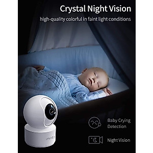 IMILAB Indoor Security WiFi Camera with Color Night Vision, 360° PTZ, Auto Deterrence, Motion Track, WiFi/LAN Network, Cloud & Local Storage, Wired
