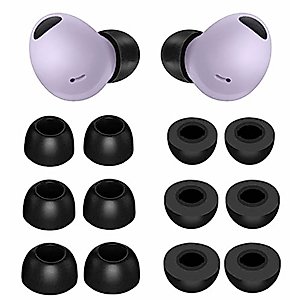 6 Pairs Galaxy Buds 2 Pro Memory Foam Ear Tips, S/M/L Noise Reduce Anti-Slip No Silicone Pain Comfortable Fit in Case Earbuds Compatible with Samsung Galaxy Buds 2 Pro 2022 Release - Graphite