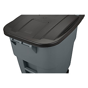 Rubbermaid Commercial Products Brute Rollout Trash/Garbage Can/Bin with Wheels, 50 GAL, for Restaurants/Hospitals/Offices/Back of House/Warehouses/Home, Gray (FG9W2700GRAY)