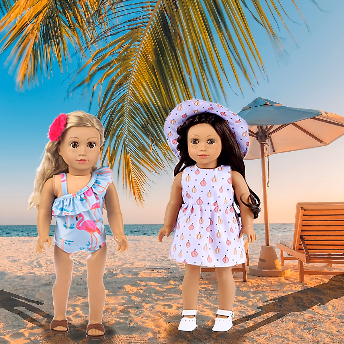 Ebuddy 18 Inch Doll Clothes Doll Accessories 10 Sets Fashion Doll Clothes and Accessories Fit for 18 inch Girl Doll,Most 18 Inch Dolls(No Doll)