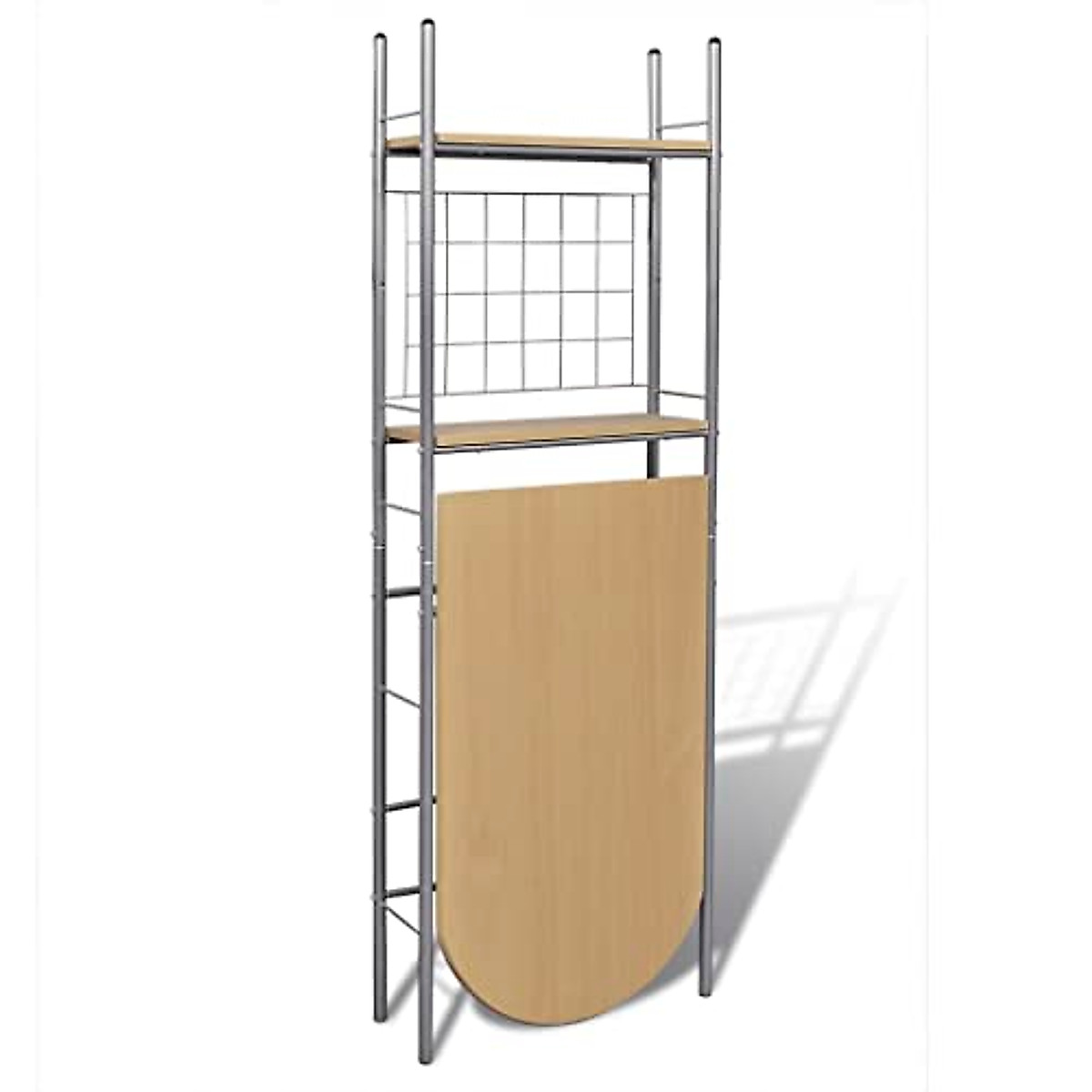 GOLINPEILO Foldable Breakfast Bar Set with 2 Chairs, MDF Table with 2 Shelves and Two Chairs with Steel Frame for Dining Room Kitchen Bar Breakfast