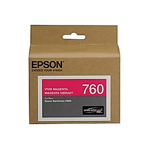 Epson T760 Ultrachrome HD Ink Set for SureColor P600 Printer - HD Black (Photo/Matte/Light/Light-Light), HD Cyan, HD Magenta (Vivid/Vivid Light), HD Yellow, HD Light Cyan, Museo Silver Rag Sampler