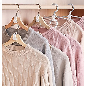 Meiwlong 20 PCS Clothes Closet Hanger Connector Hooks Plastic Organizer Space Saving Extender Cascading Heavy Duty Outfit Non Slip Lightweight Strong Overlay Storage White