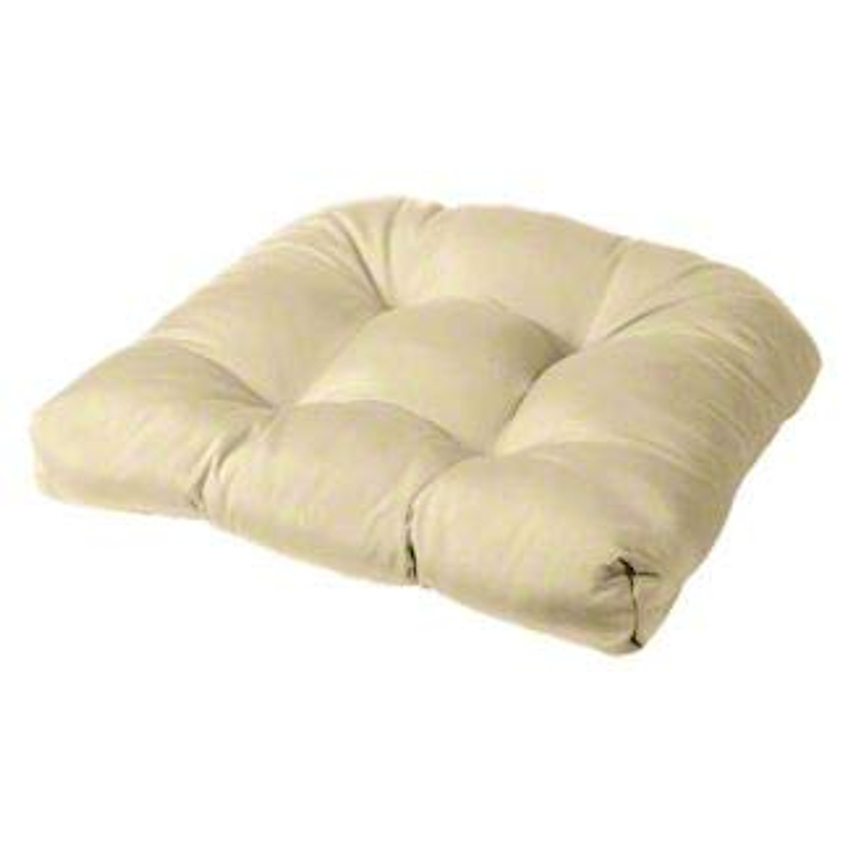 Tufted Chair Cushion | Rounded Back Corners | 21" x 19" x 4" | Cushion Source | Seat Cushion | No Ties | Indoor/Outdoor | Multiple Sunbrella Fabric Options Available (Sunbrella Antique Beige)