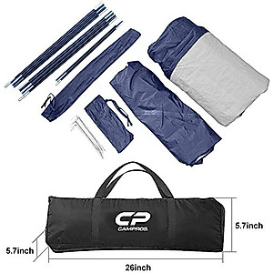 CAMPROS Tent-3-Person-Camping-Tents, Waterproof Windproof Backpacking Tent with Top Rainfly, Easy Set up Small Lightweight Dome Tents, for All Seasons Hiking Beach Outdoor with 3 Mesh Windows - Blue