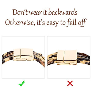 Hicarer Leopard Bracelets and Earrings Cheetah Bracelets Tortoise Shell Earrings Multilayer Leather Wrap Bracelets Large Wrists Boho Accessories