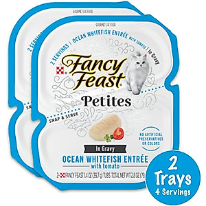 Fancy Feast Petites in Gravy Wet Cat Food Variety 5 Flavor Pack / 20 Servings/Beef, Chicken, Ocean Whitefish & Tuna, Salmon and Turkey