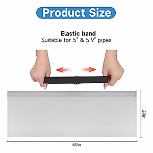 60-Inch Gray Insulated Air Conditioner Hose Cover Wrap for Portable AC Units, Fits 5-Inch to 5.9-Inch Diameter Exhaust Hoses