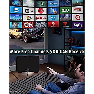 TV Antenna for Smart TV, TV Antenna Indoor 380+ Miles Long Range, Antenna TV Digital HD Indoor Support 4K 1080p UHF VHF FM, Digital Antenna for TV for Local Channels, TV Antenna Amplifier Booster