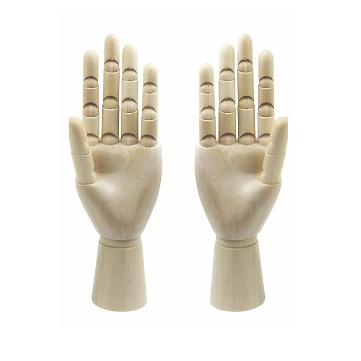 Wood Artist Drawing Manikin Articulated Mannequin with Wooden Flexible Fingers 2 pcs(10 inches-Left Hand&Right Hand)